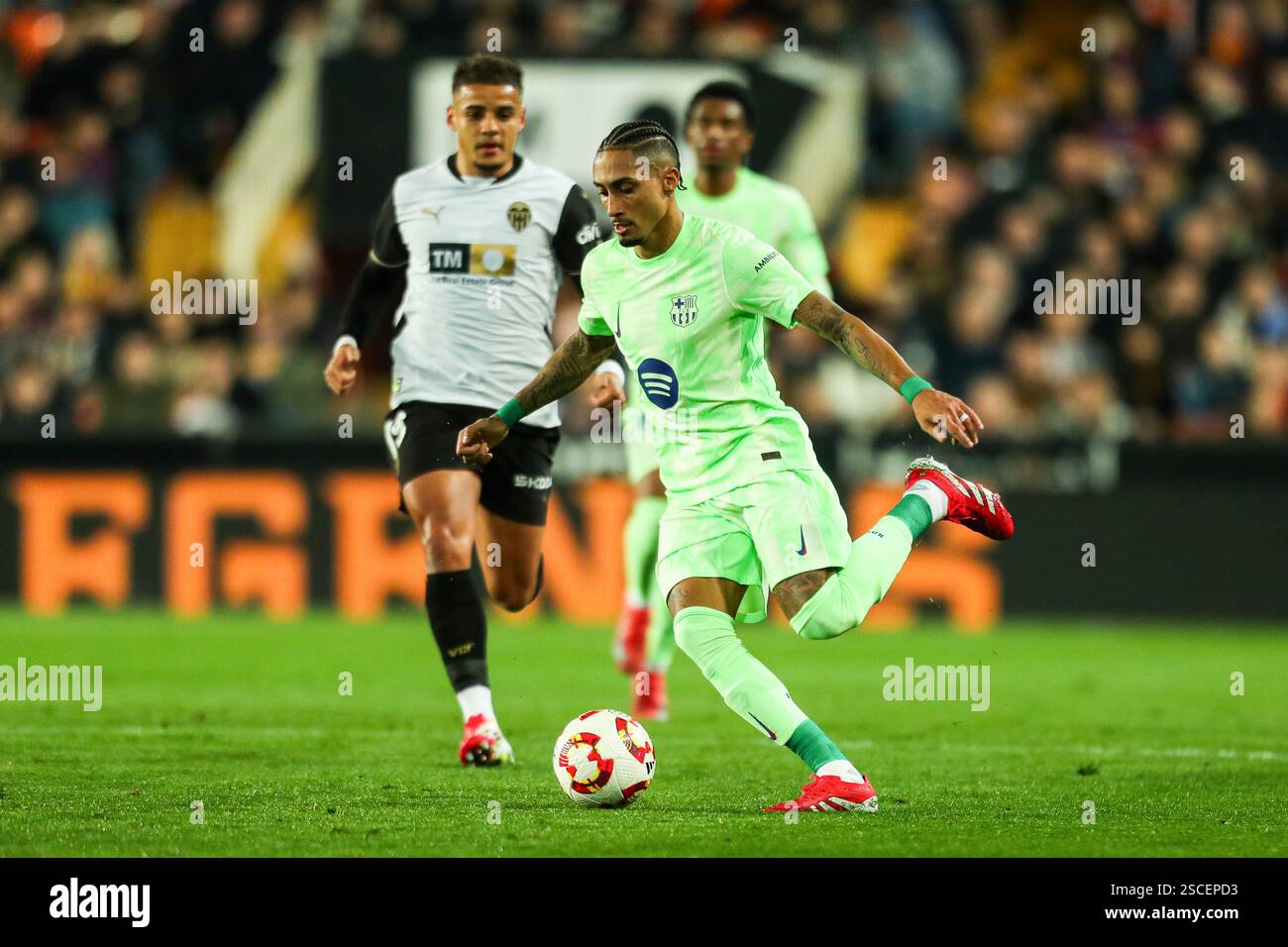 Raphael Dias "Raphinha" of FC Barcelona in action during the Copa del ...