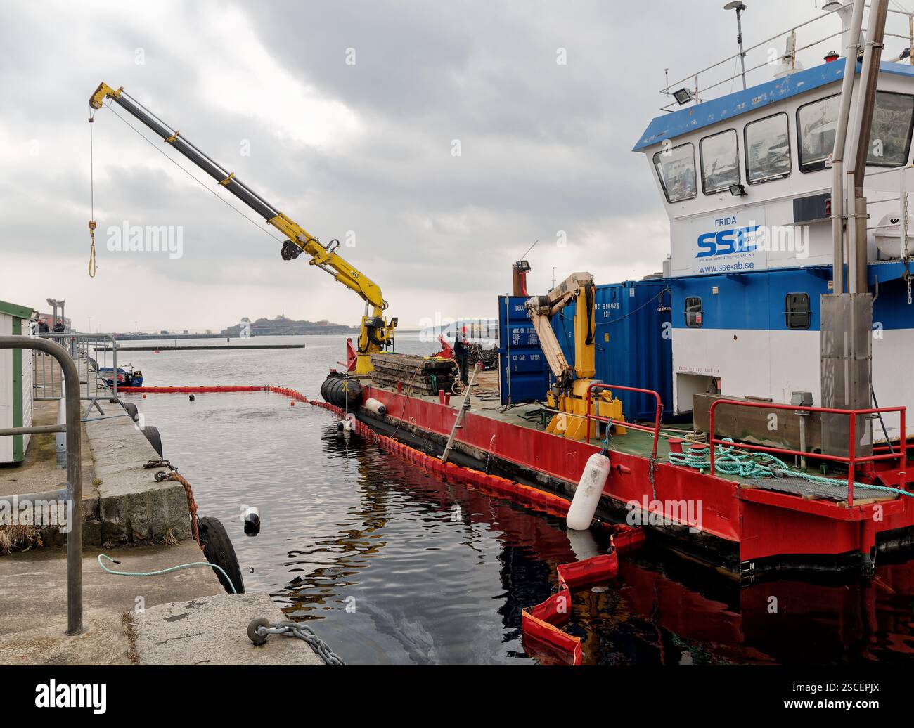 FRIDA AF MALMÖ, a vessel used for diving and dredging, looking for a ...