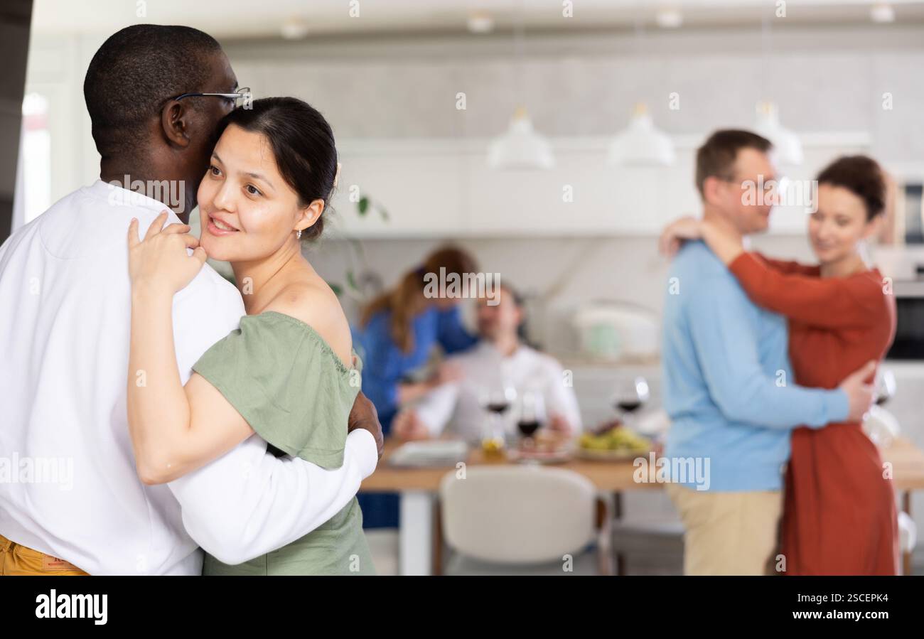 Couples of men and women dancing slow dance Stock Photo - Alamy