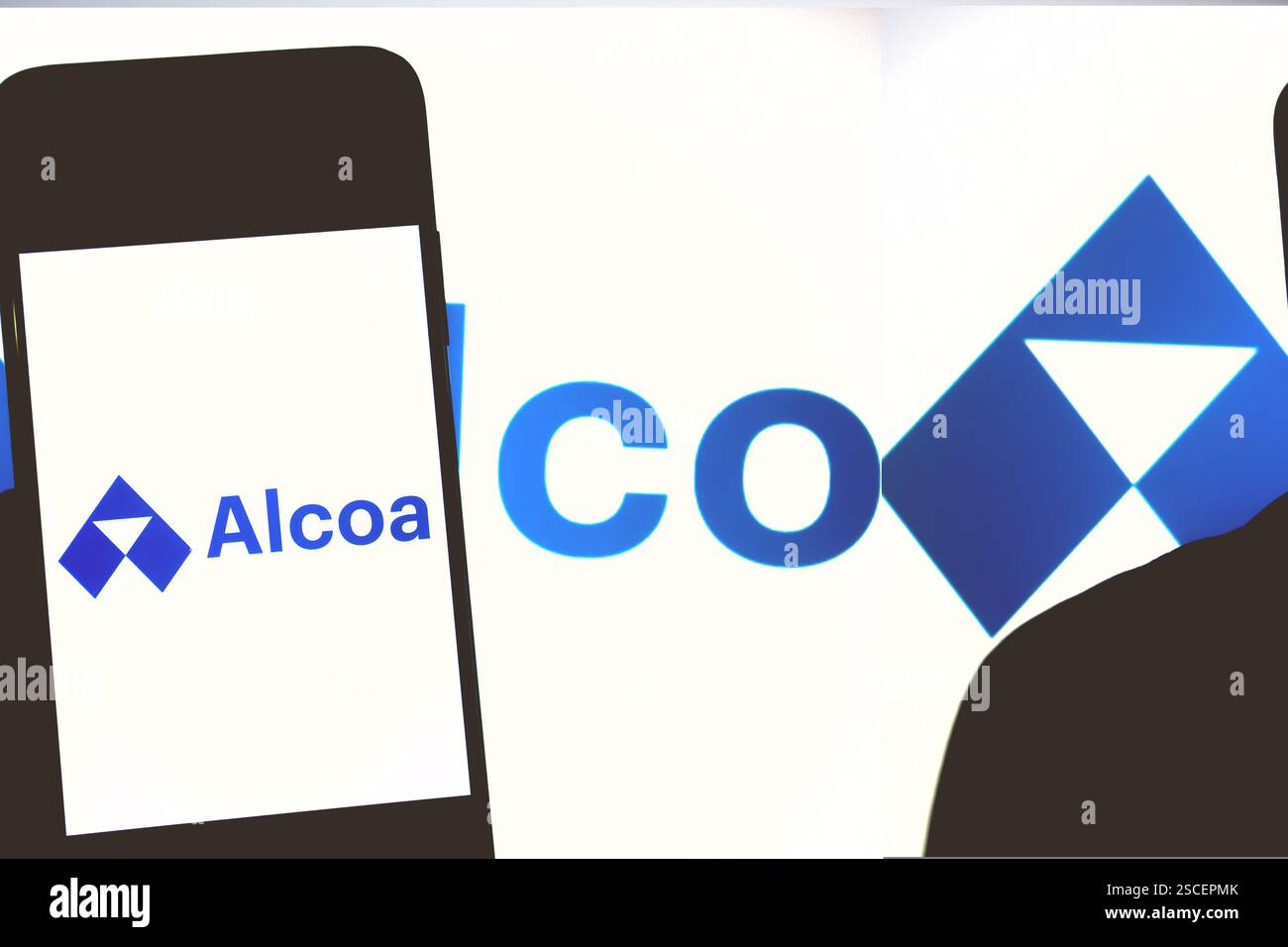 India. 6th Feb, 2025. In this photo illustration, an Alcoa logo is seen ...