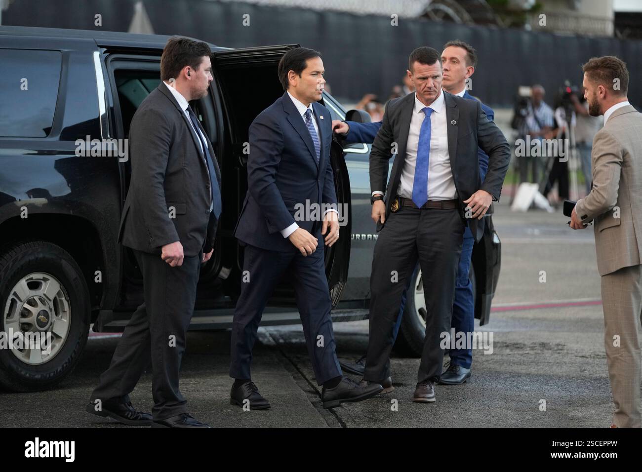 U.S. Secretary of State Marco Rubio arrives at Las Americas ...