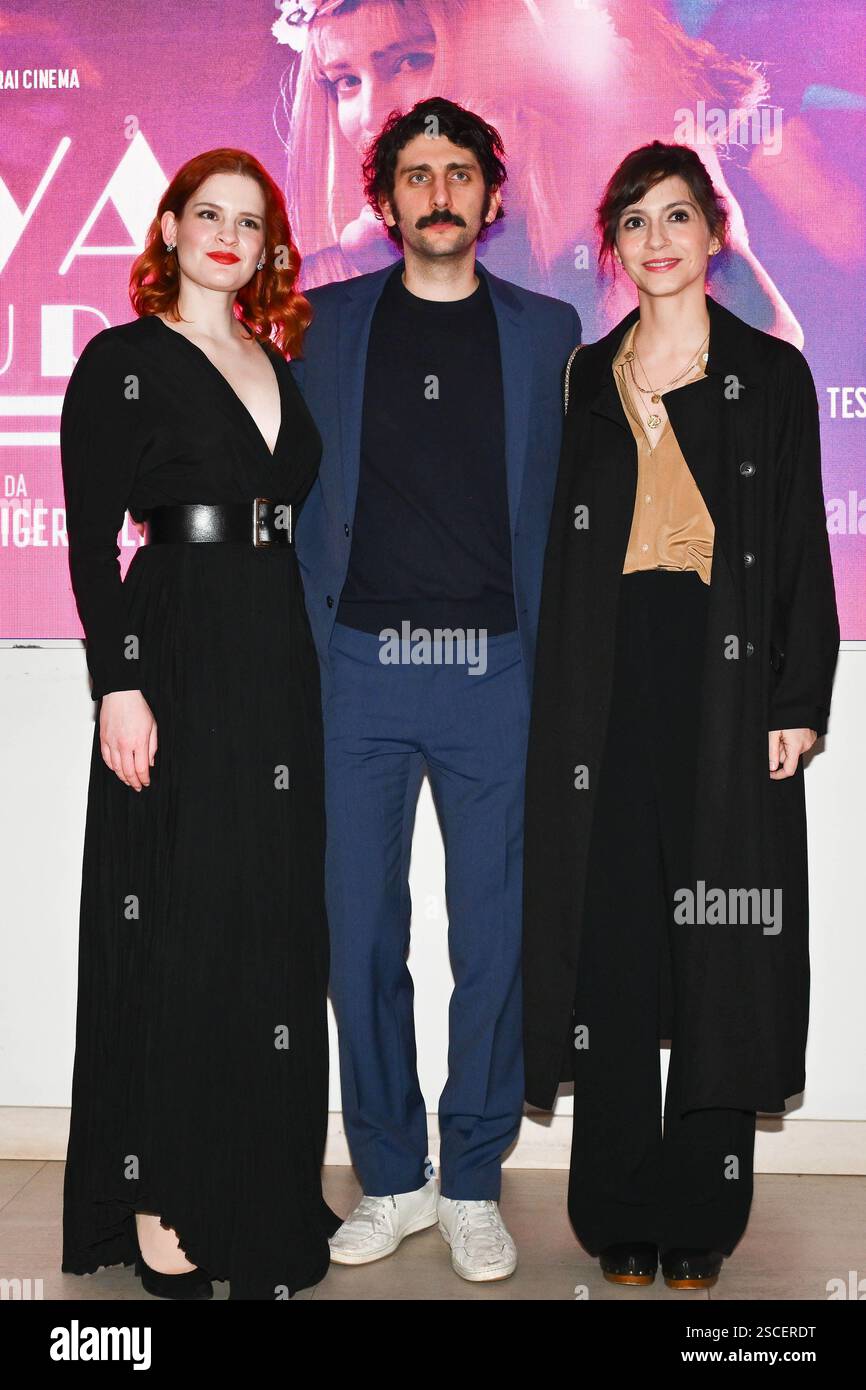 Tesa Litvan, Pietro Castellitto and Giulia Louise Steigerwalt during ...