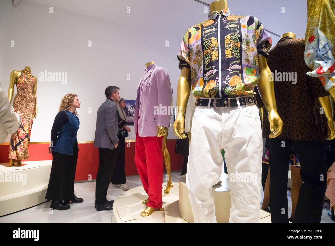 Creations of Italian fashion designer Gianni Versace are seen during ...