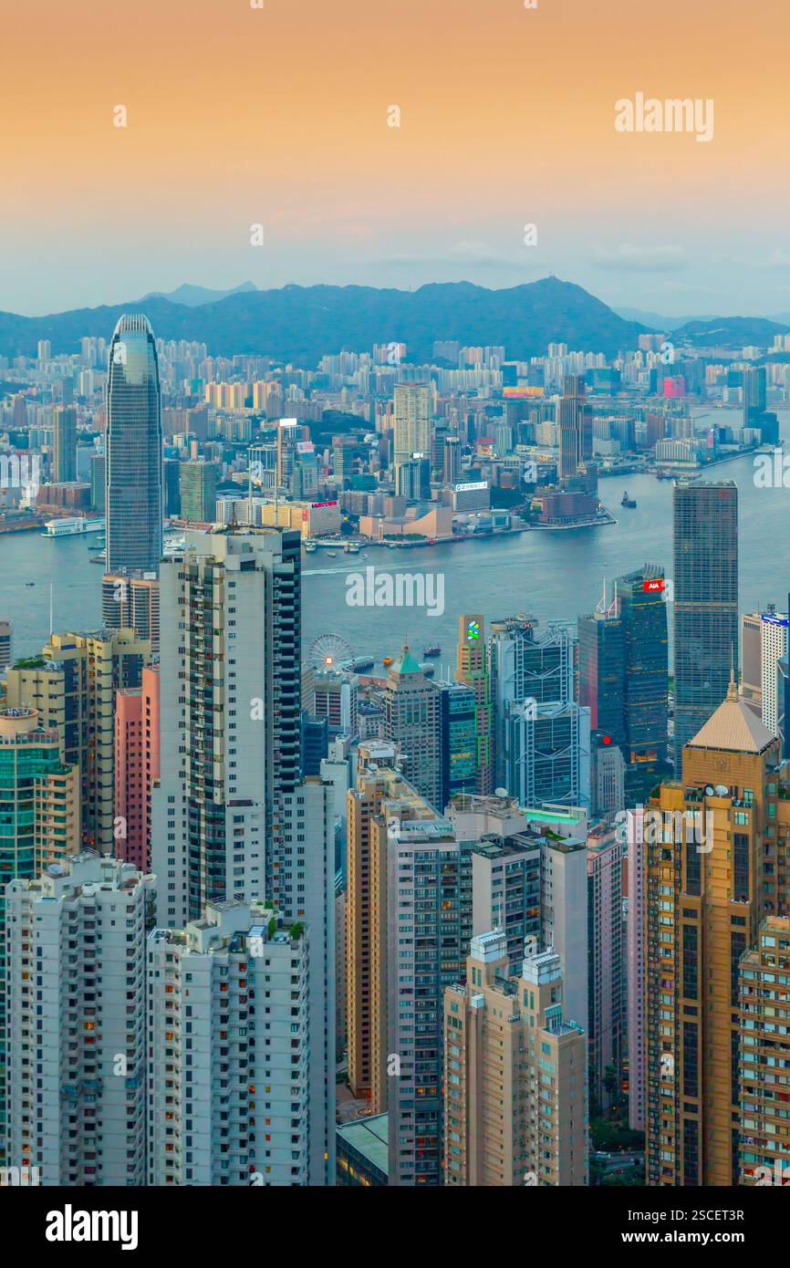 Highrise buildings in the Central precinct Hong Kong Island seen from ...