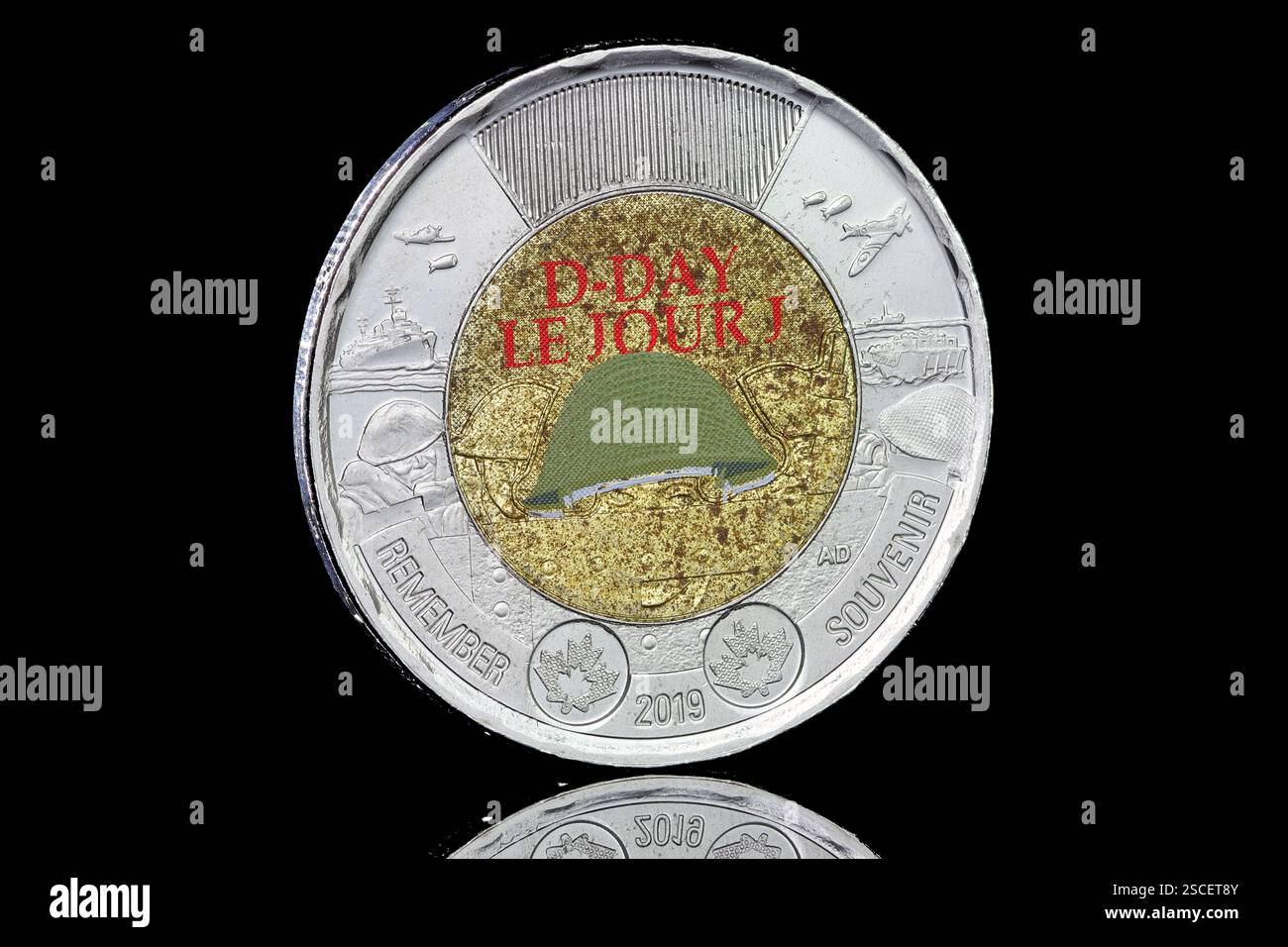 2019 Canadian $2 coin commemorating the 75th anniversary of D-Day Stock ...