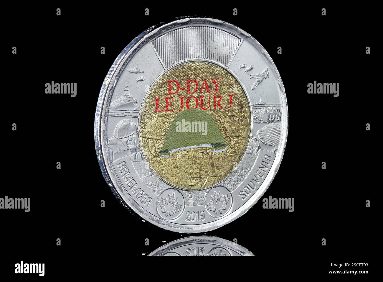 2019 Canadian $2 coin commemorating the 75th anniversary of D-Day Stock ...