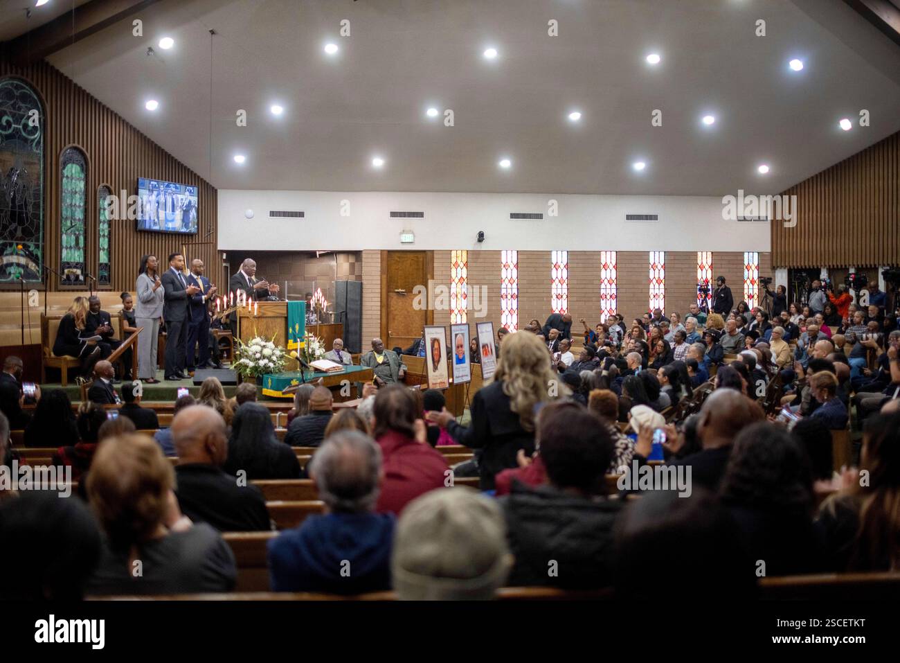 Civil rights attorney Benjamin Crump speaks during a memorial service ...