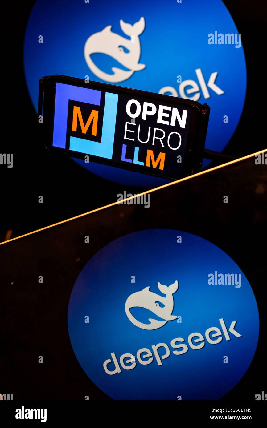 In this photo illustration, the Open Euro LLM, newly introduced ...