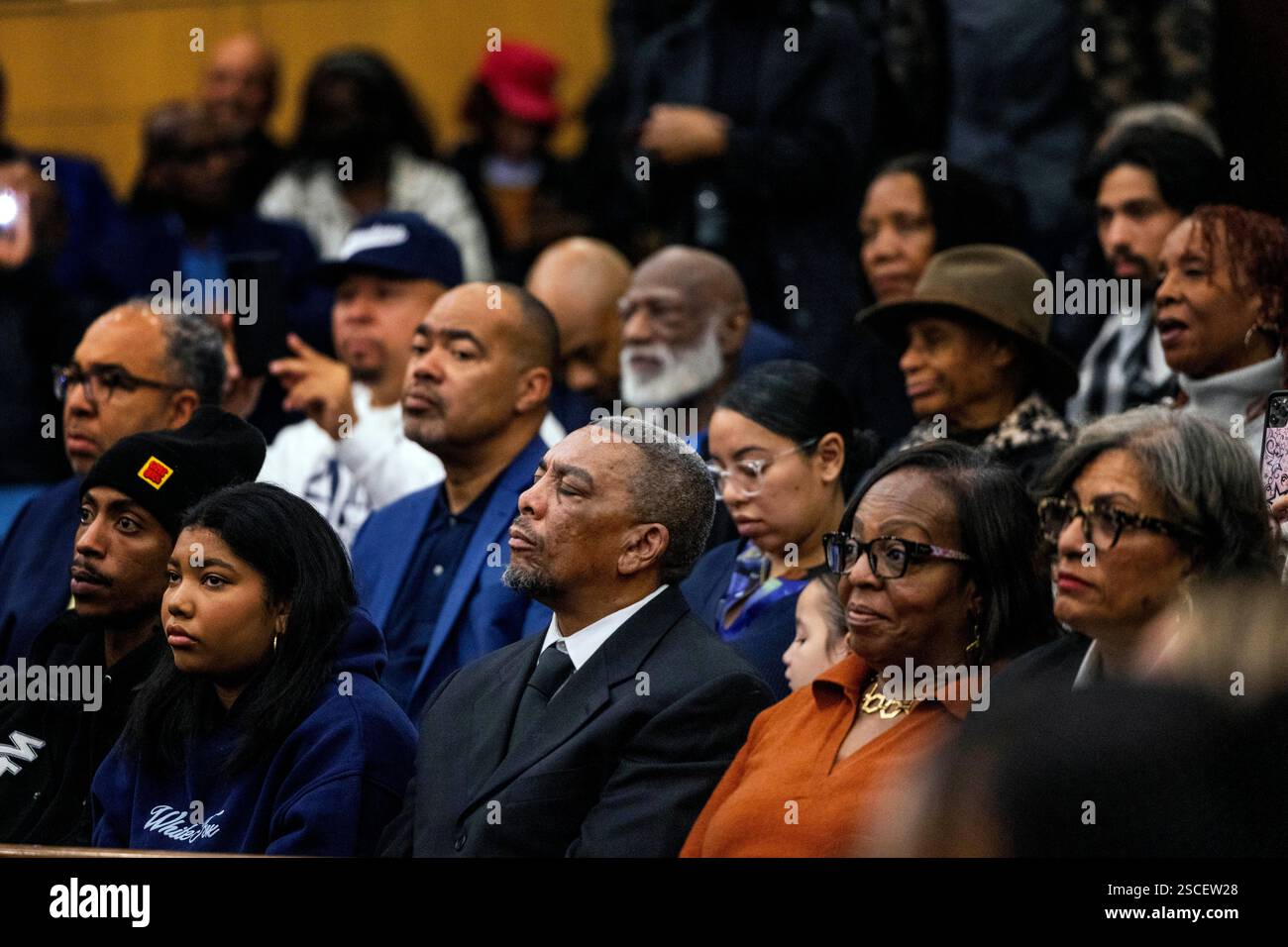 Pasadena, California, USA. 6th Feb, 2025. Trevor Kelley listens during ...