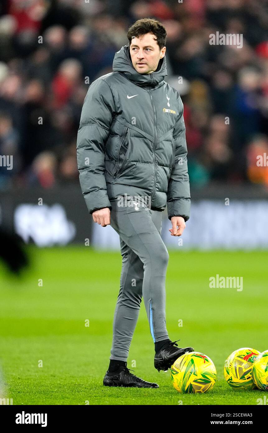 Tottenham Hotspur assistant manager Ryan Mason before the Carabao Cup ...