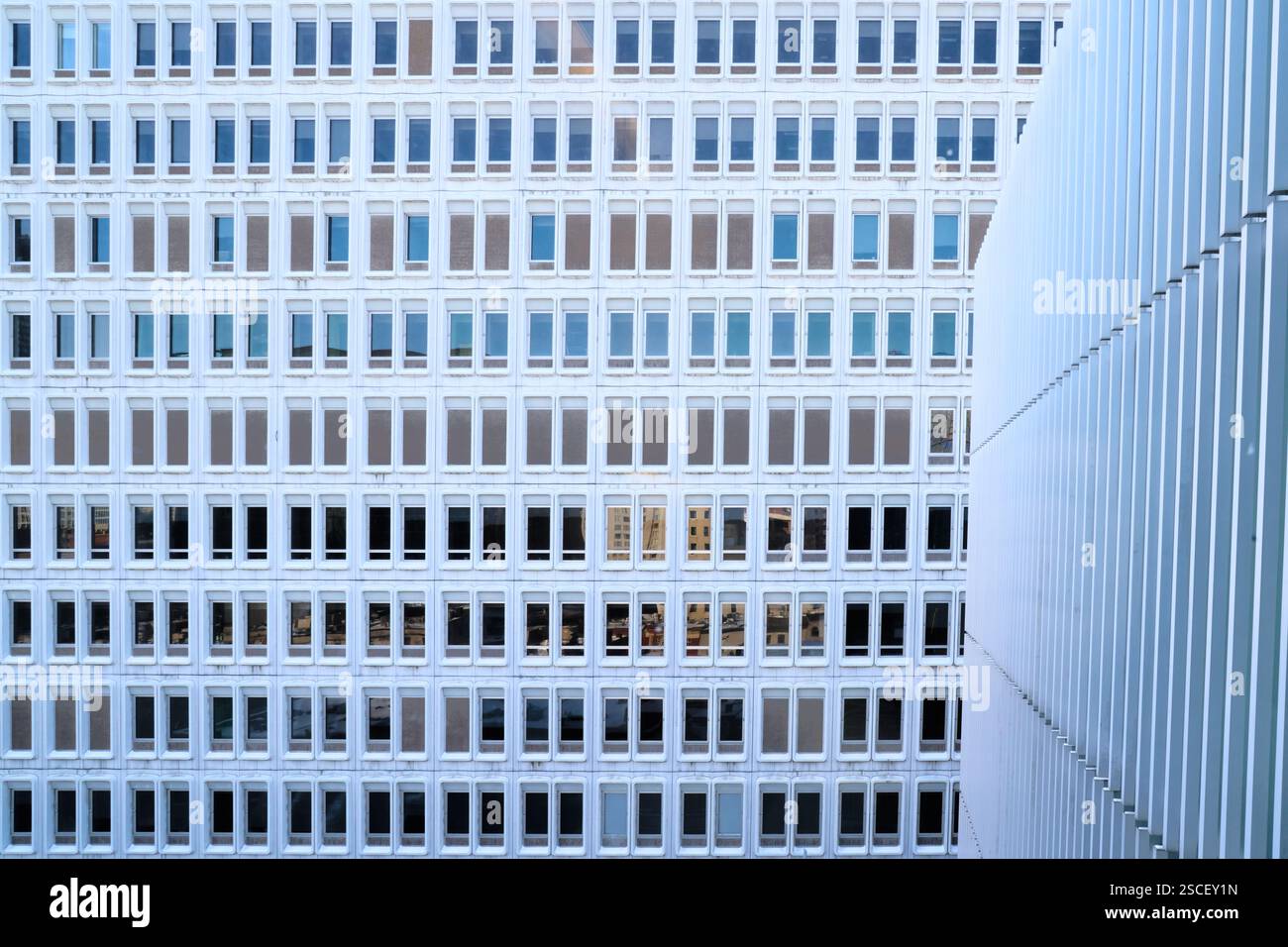 A grid of windows from the surface of a building. The Museum of Fine ...