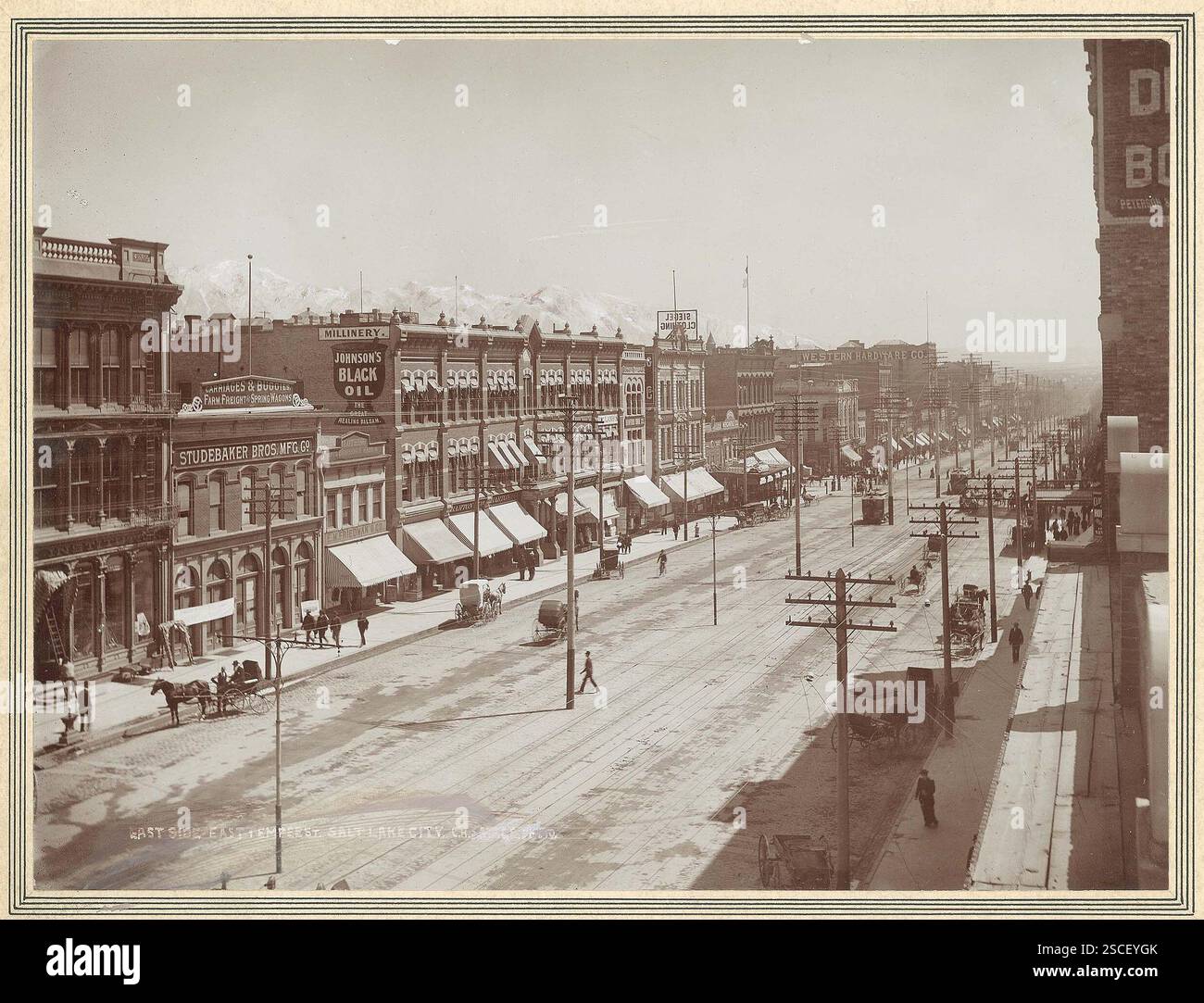 East Side, East Temple Street: Storefronts and people along a city ...