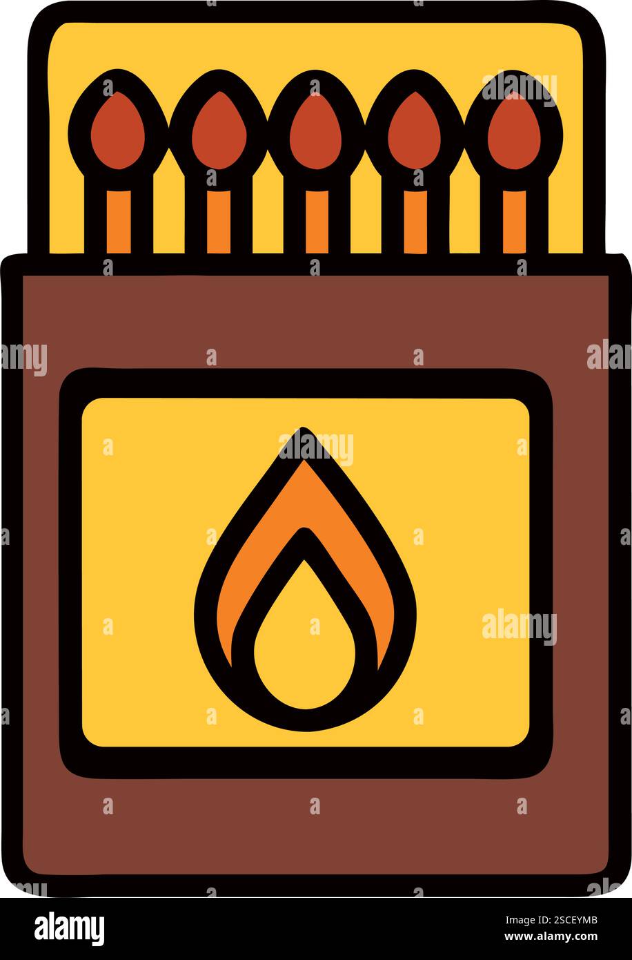Camping matches box illustration Stock Vector Images - Alamy