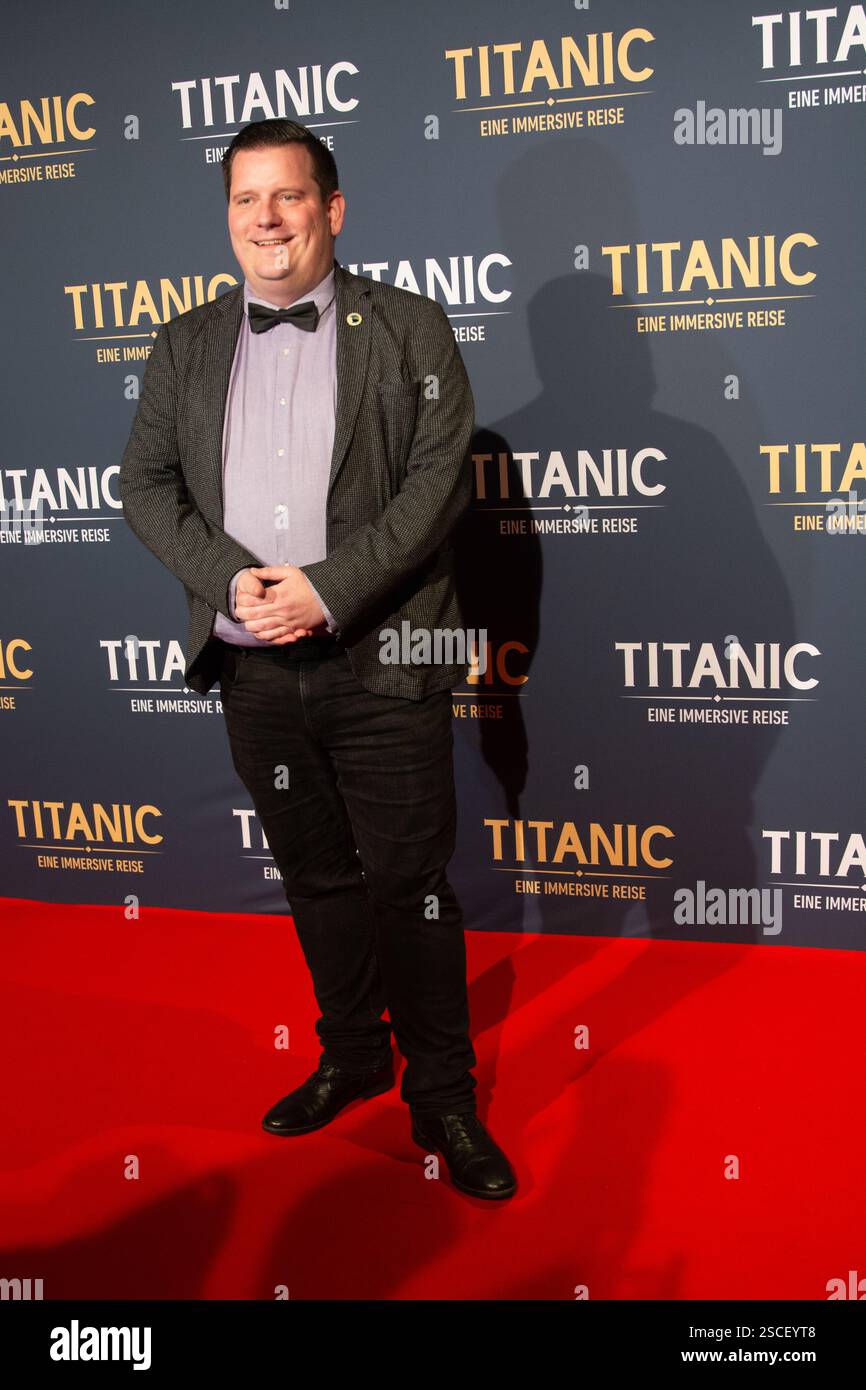 Malte Fiebing-Petersen, the chairman of the German Titanic Association, attends the red carpet ...