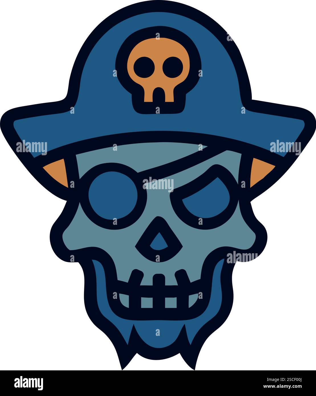 Pirate Skull Captain Icon Stock Vector Image & Art - Alamy