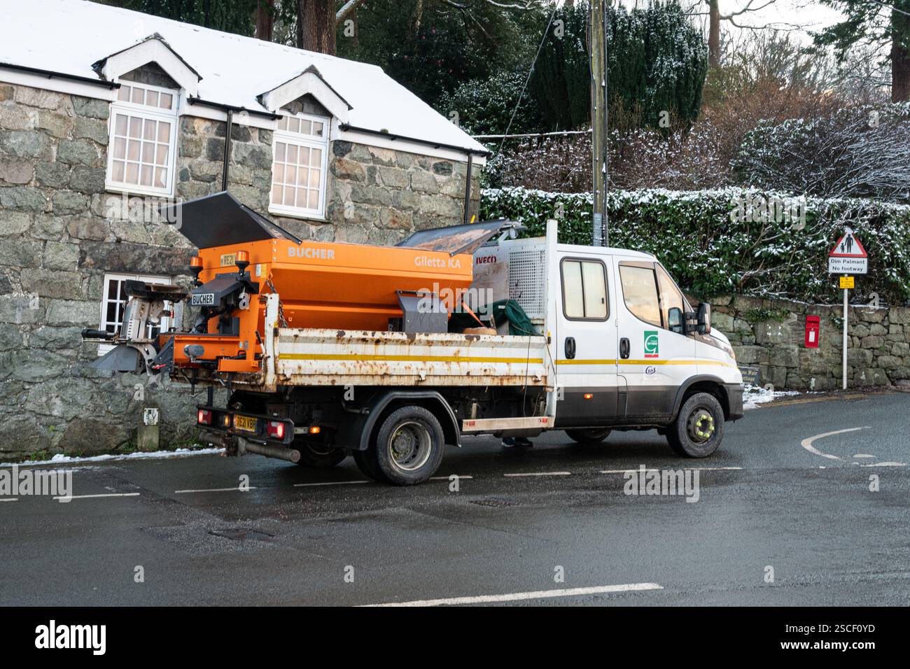 Bucher Giletta KA spreader salt gritter mounted on a truck – Wales, UK ...