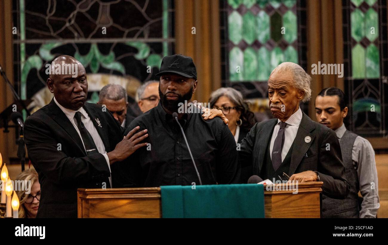 Pasadena, California, USA. 6th Feb, 2025. Zaire Calvin is comforted by ...
