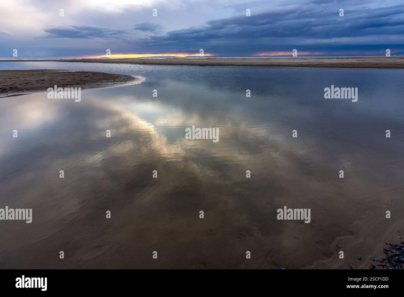 Beautiful seaside and dunes landscape at Piémanson beach at the ...