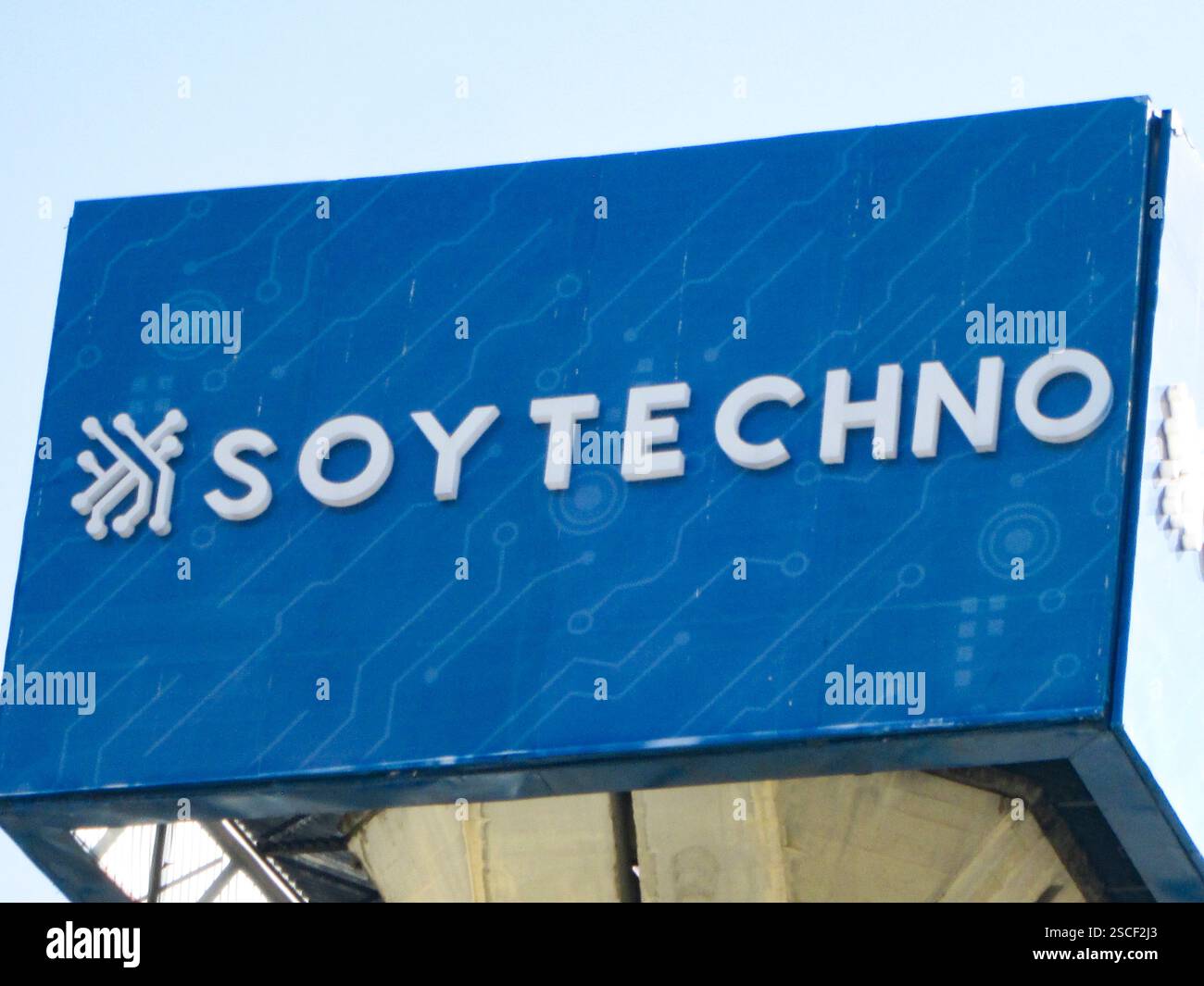 SOYTECHNO electronic devices store.Editorial, editorial illustrative. Venezuela, Caracas January ...