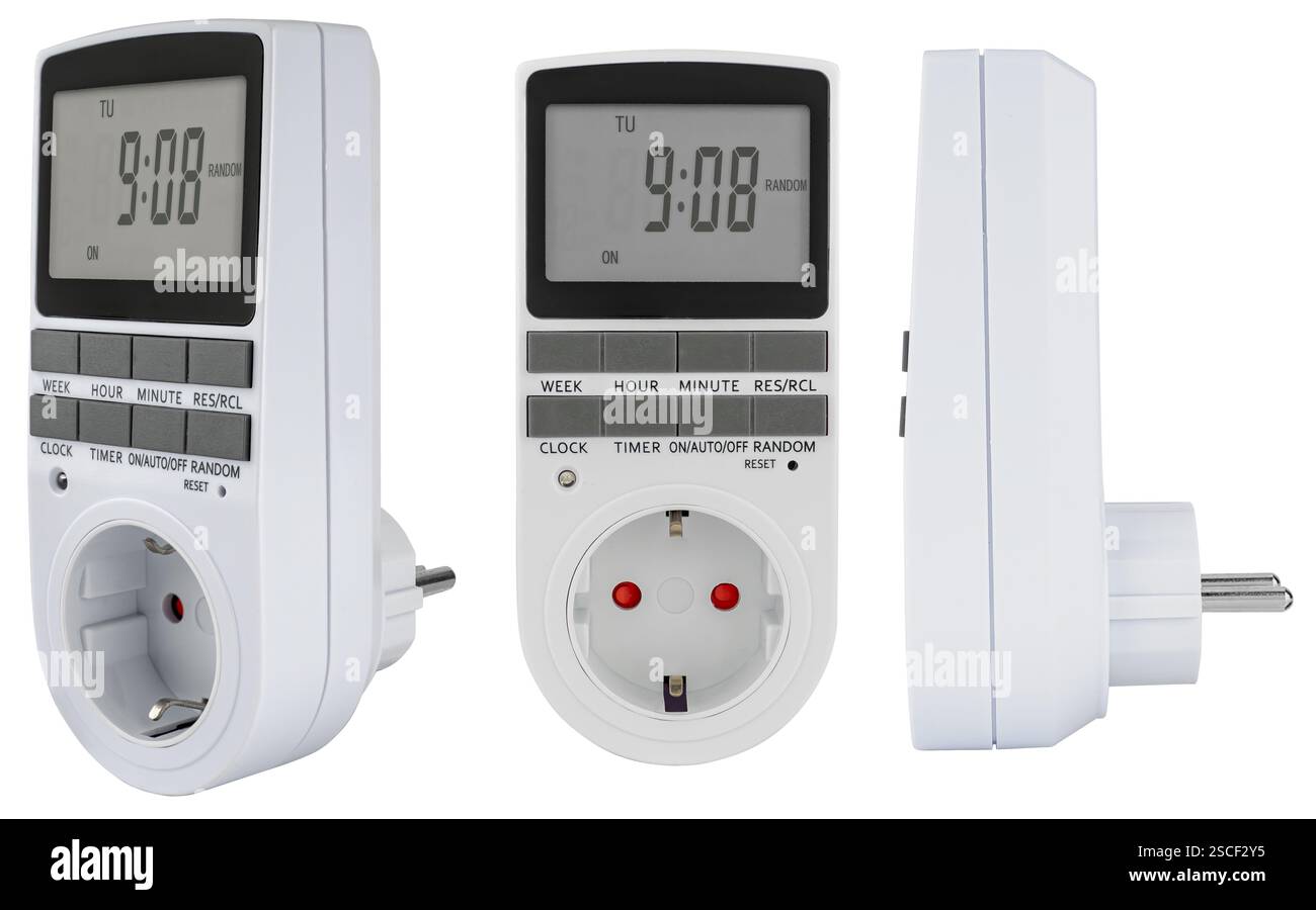 Compact plug-in timer with digital display Stock Photo - Alamy