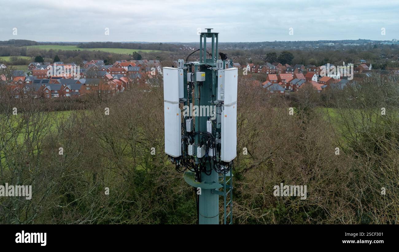 Cellular tower providing 5g, 4g and lte mobile network coverage to ...