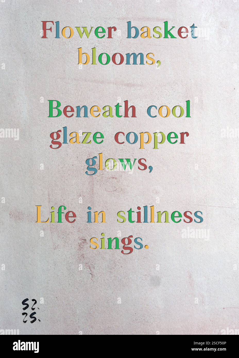 Flower basket blooms, Beneath cool glaze copper glows, Life in ...