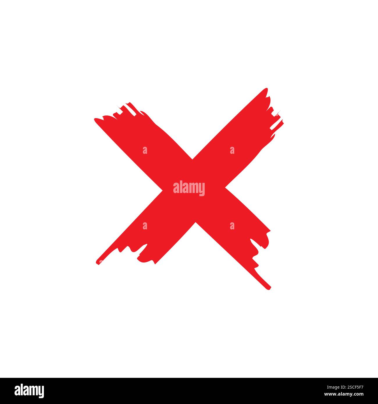 Red X mark. Brush stroke symbol. Hand drawn style. Vector error sign Stock Vector Image & Art ...