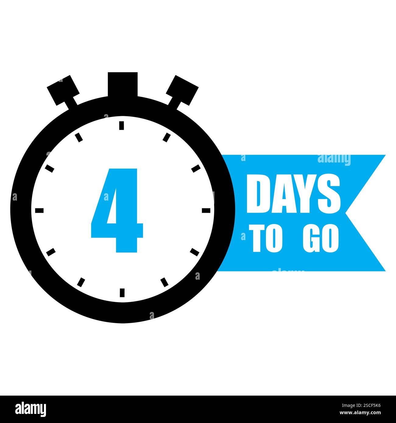 Countdown clock icon. Number four highlight. 4 days to go. Vector time ...