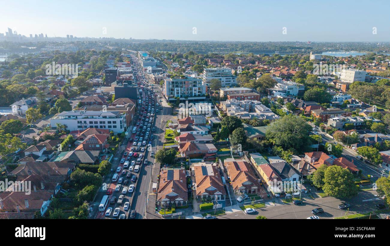 Morning Peak hour traffic on Victoria road Drummoyne headed toward the ...