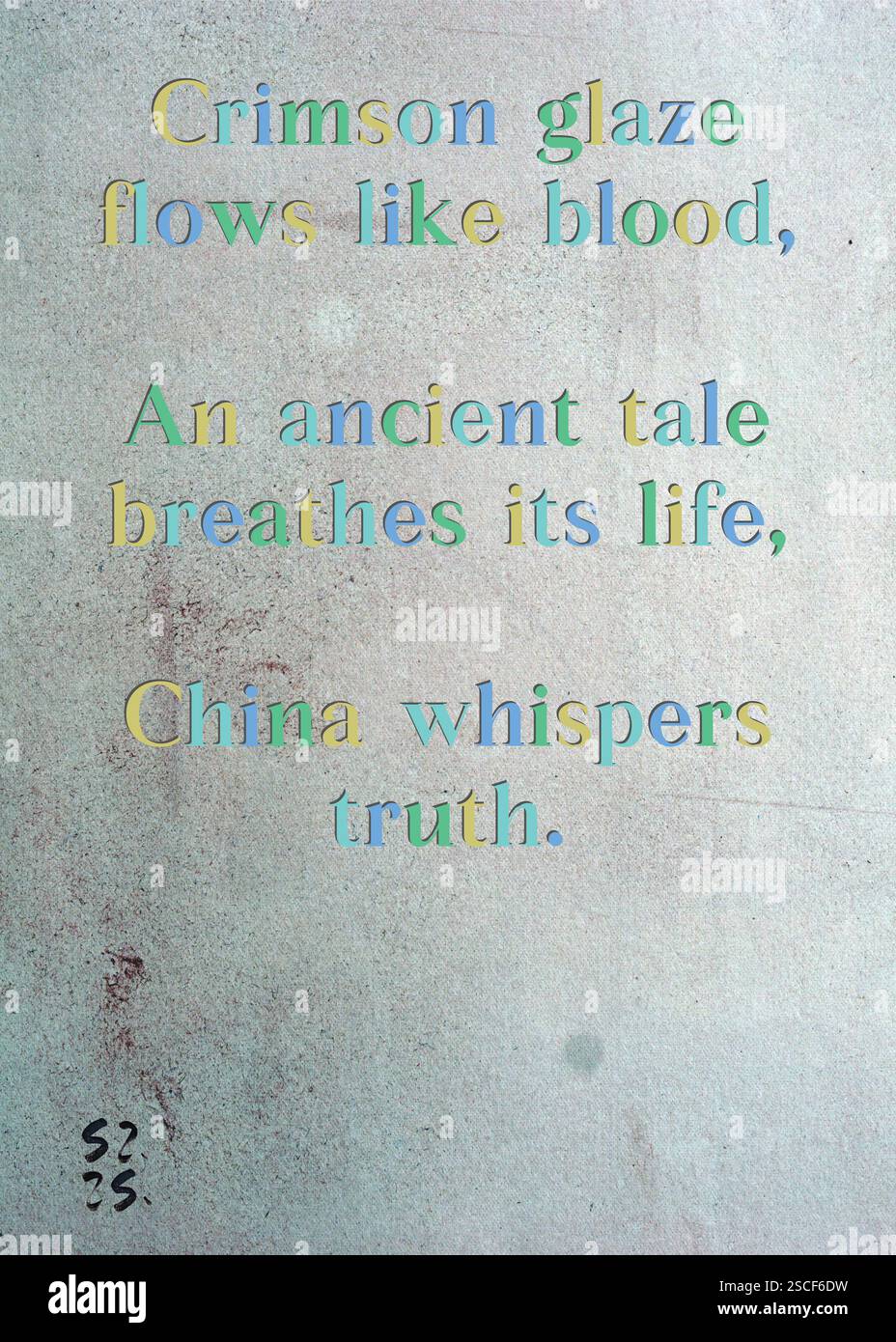 Crimson glaze flows like blood, An ancient tale breathes its life ...