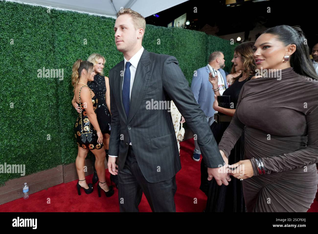 Detroit Lions Jared Goff and guest walk the red carpet before the NFL ...