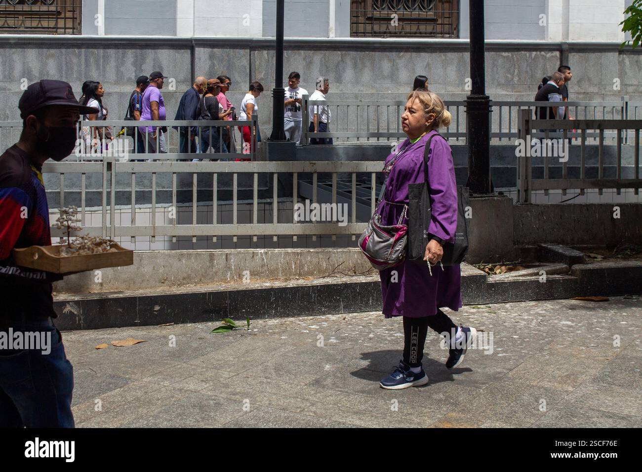 March 29, 2024. Caracas, Venezuela. Devoted believers visit the temples ...