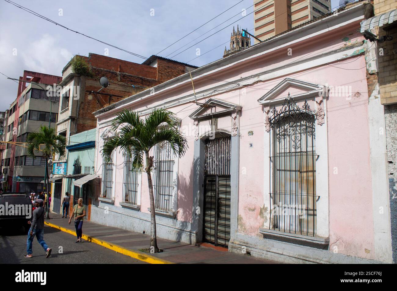March 24, 2024. Caracas, Venezuela. Colonial architecture in the city ...
