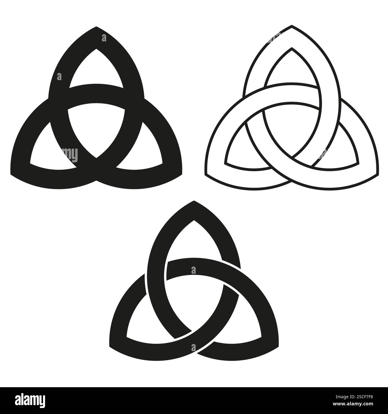 Celtic knot icon. Interwoven endless loops. Bold black outlines ...