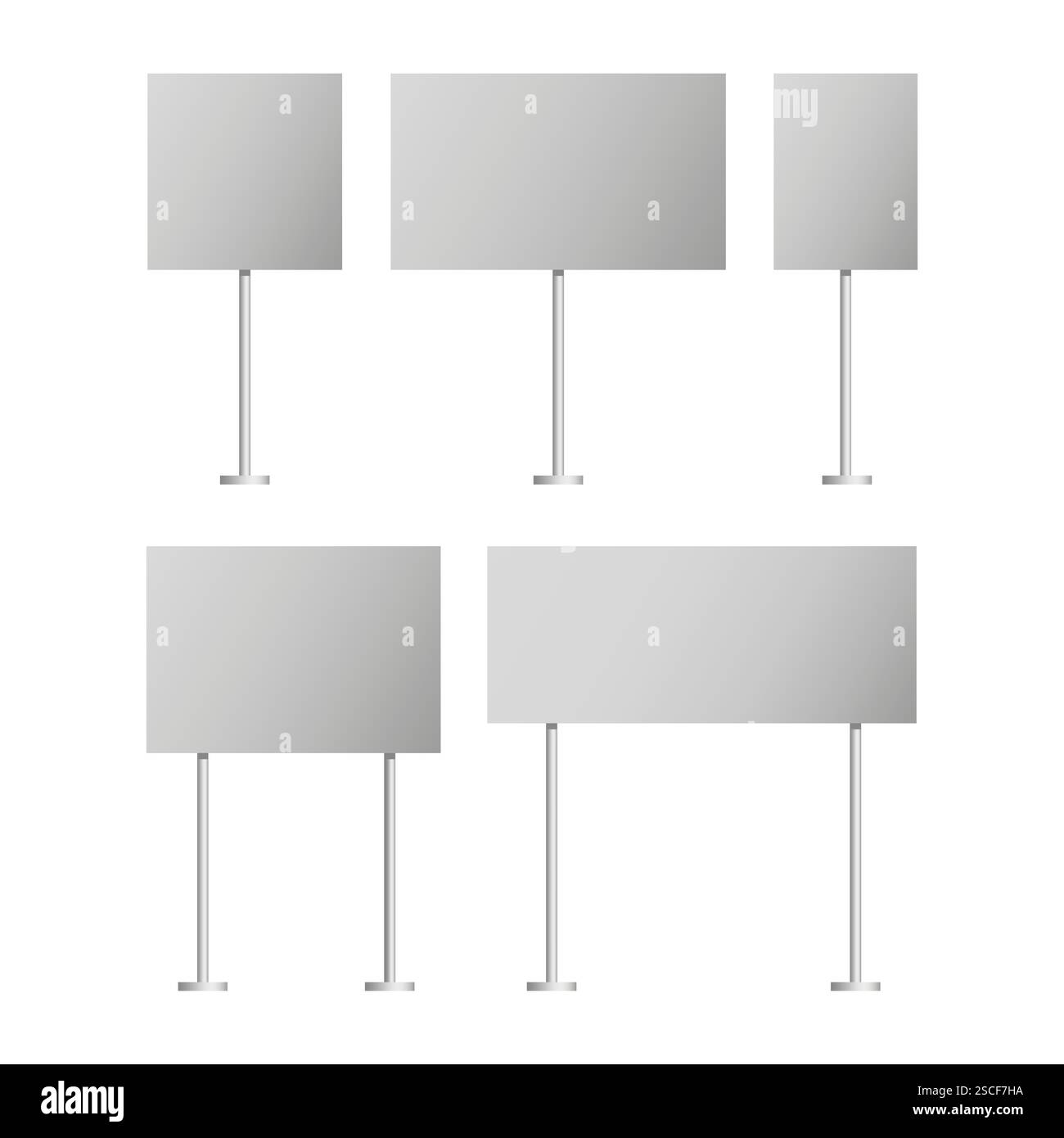 Blank metal signs. Advertising board vector. Display panel shapes ...