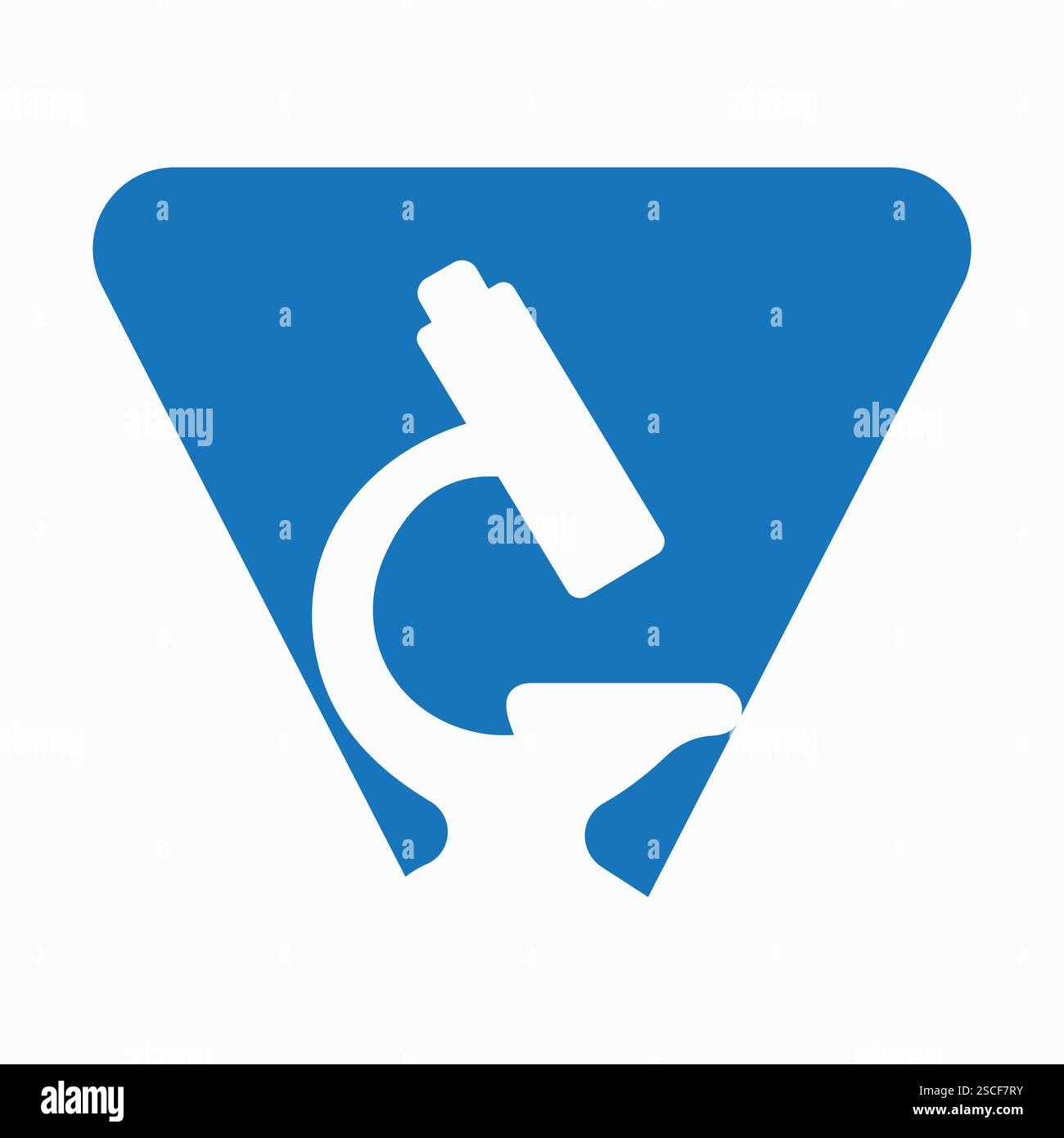 Letter V Microscope Symbol For Medical Experiment Sign Stock Vector ...