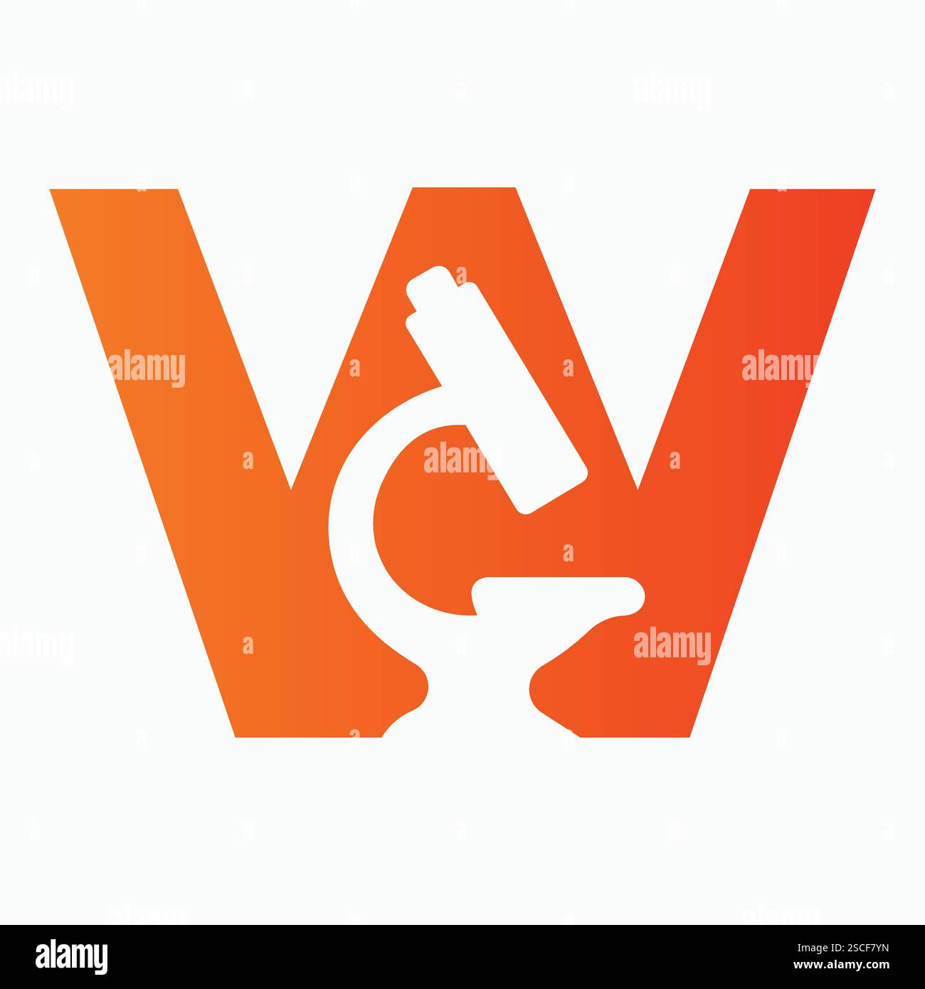Letter W Microscope Symbol For Medical Experiment Sign Stock Vector ...