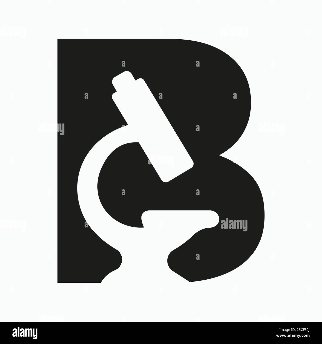 Letter B Microscope Symbol For Medical Experiment Sign Stock Vector ...
