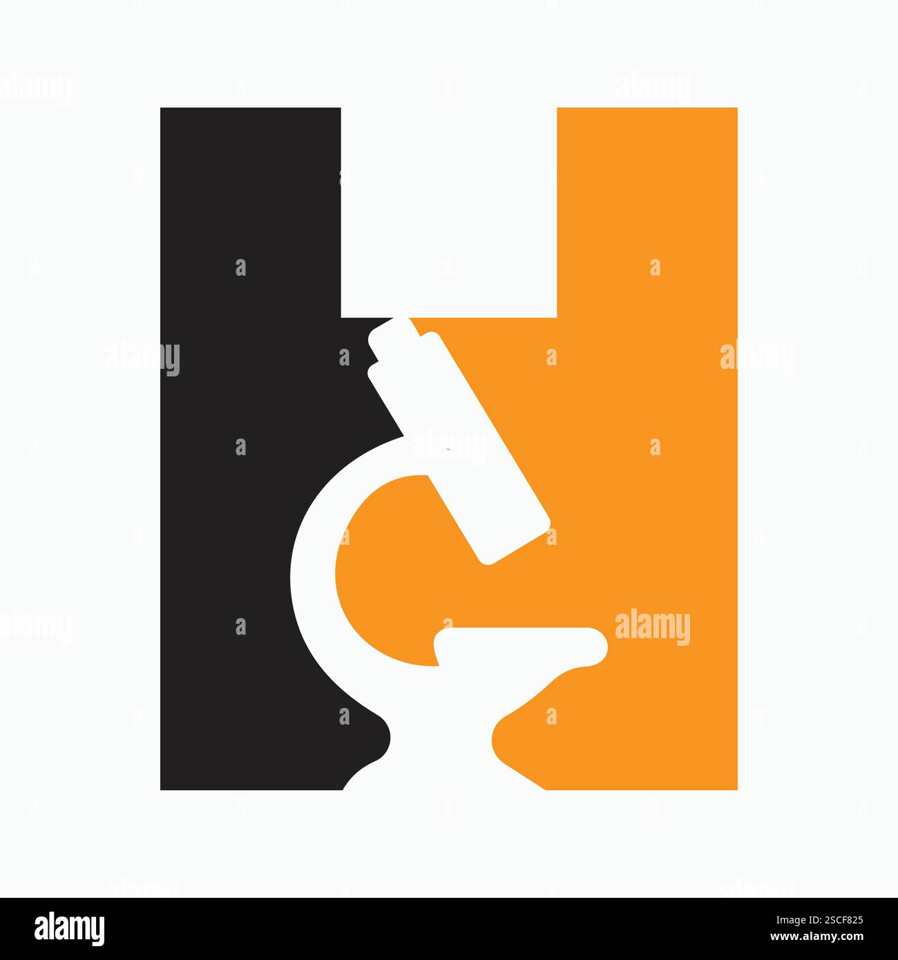 Letter H Microscope Symbol For Medical Experiment Sign Stock Vector ...