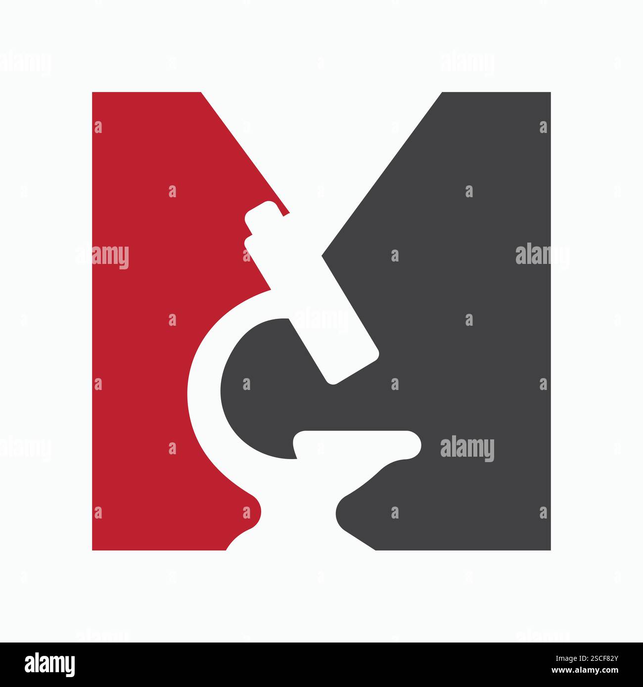 Letter M Microscope Symbol For Medical Experiment Sign Stock Vector ...