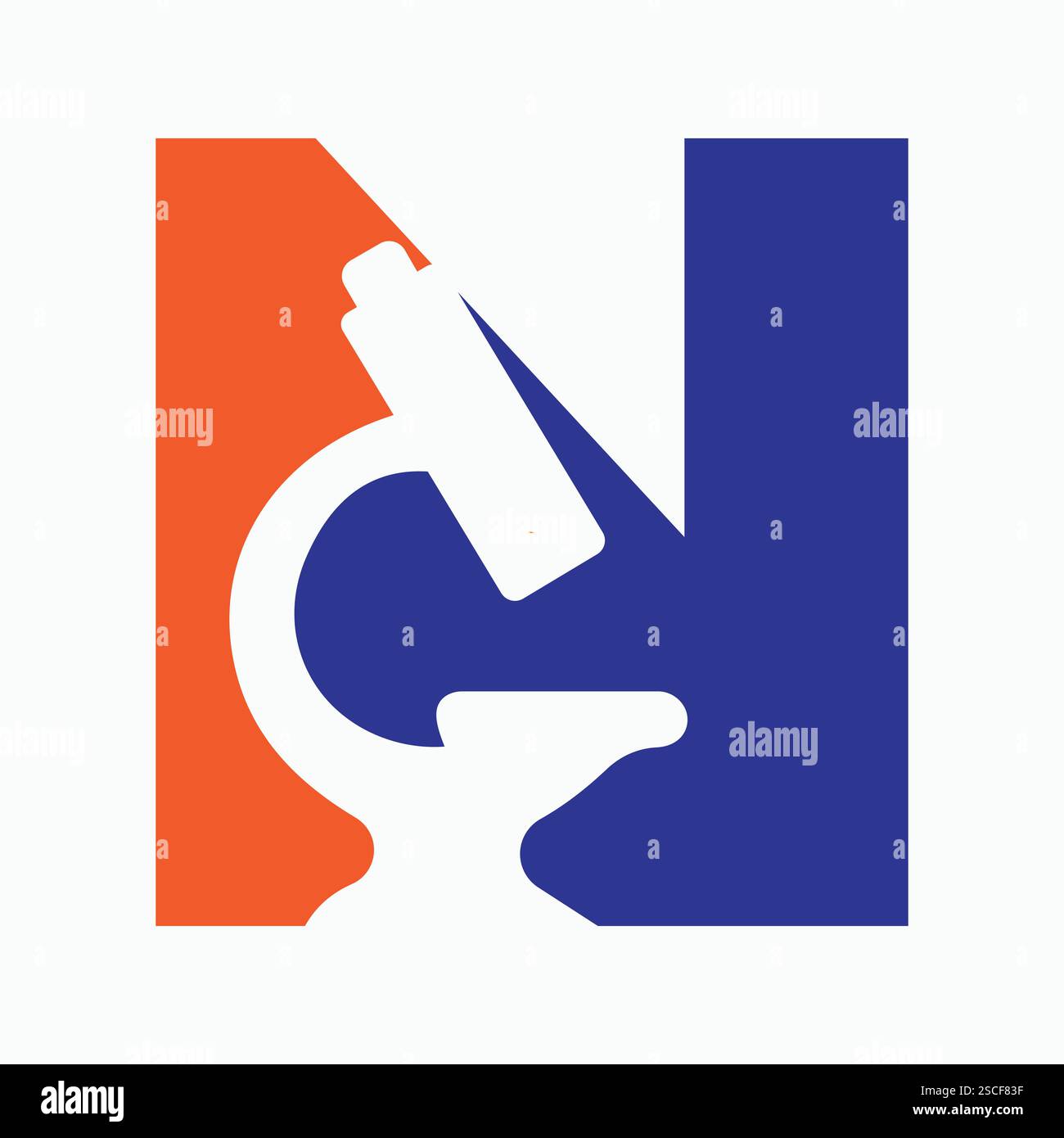 Letter N Microscope Symbol For Medical Experiment Sign Stock Vector ...