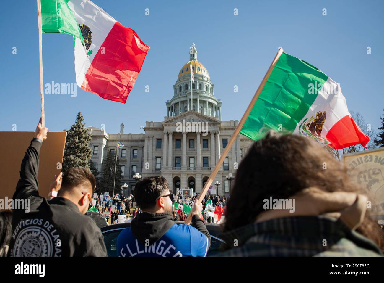 Denver, Colorado, USA. 5th Feb, 2025. Protesters gathered at Colorado ...