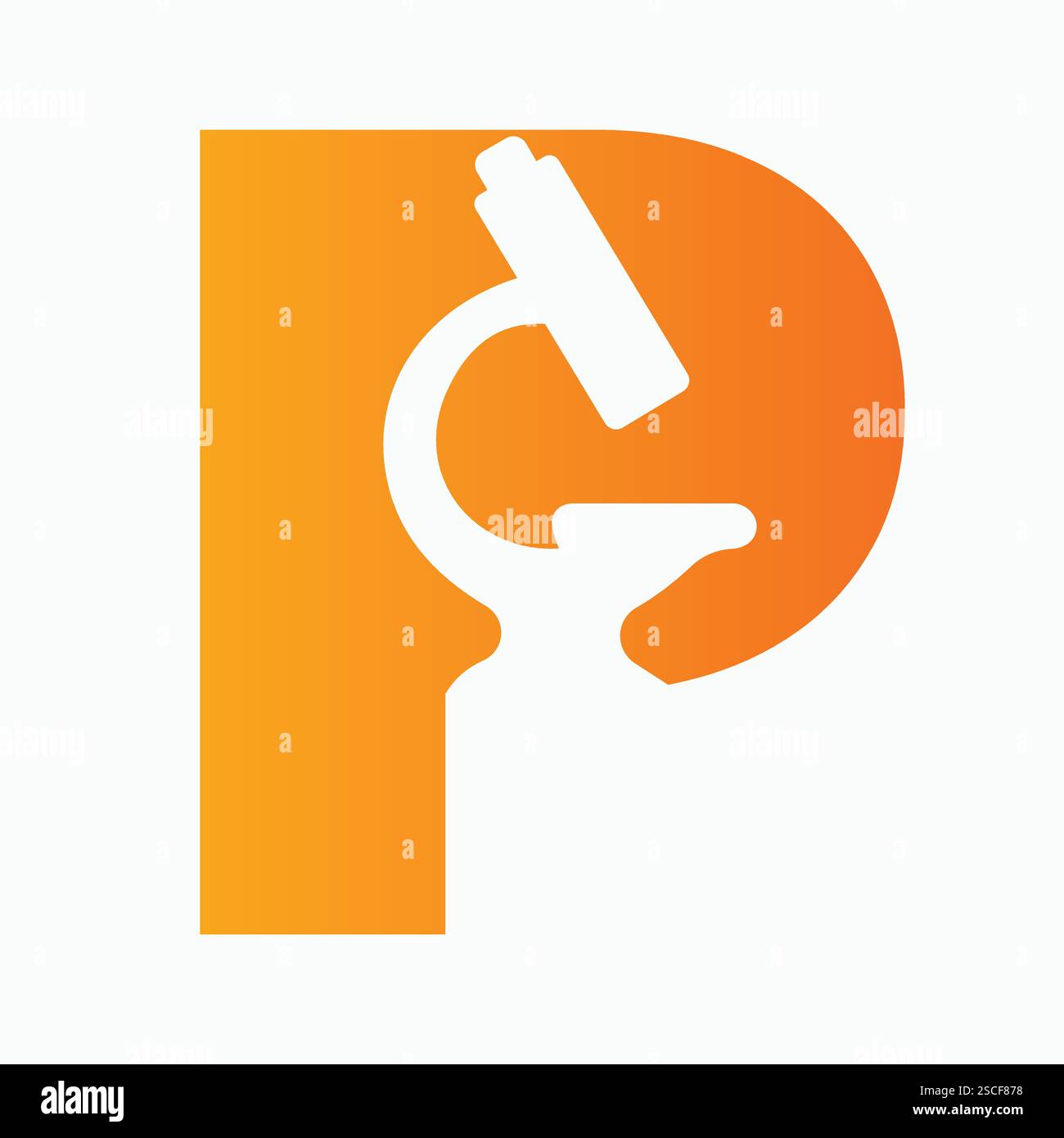 Letter P Microscope Symbol For Medical Experiment Sign Stock Vector ...
