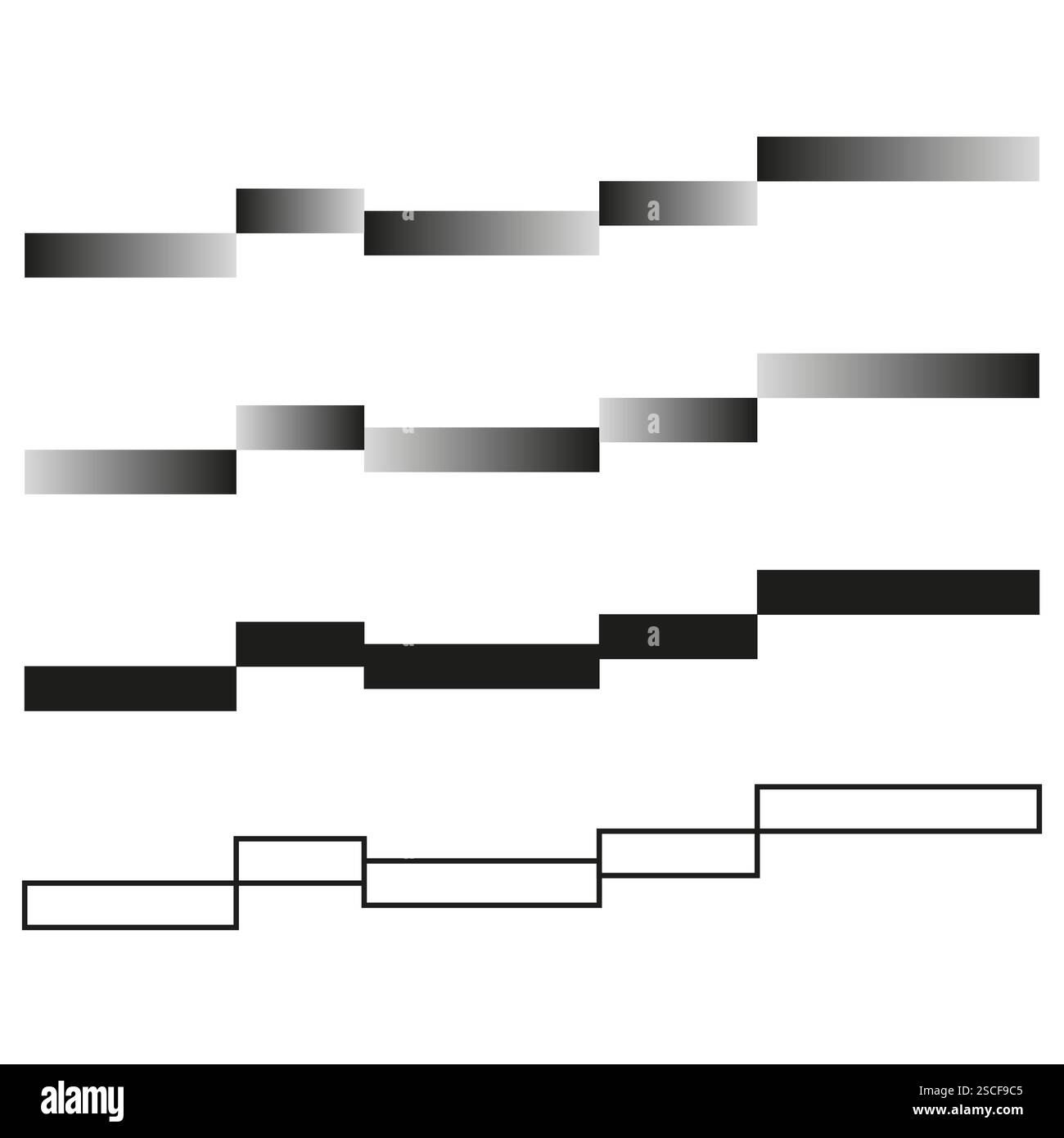 Gradient bar design. Geometric rectangular shapes. Abstract black ...