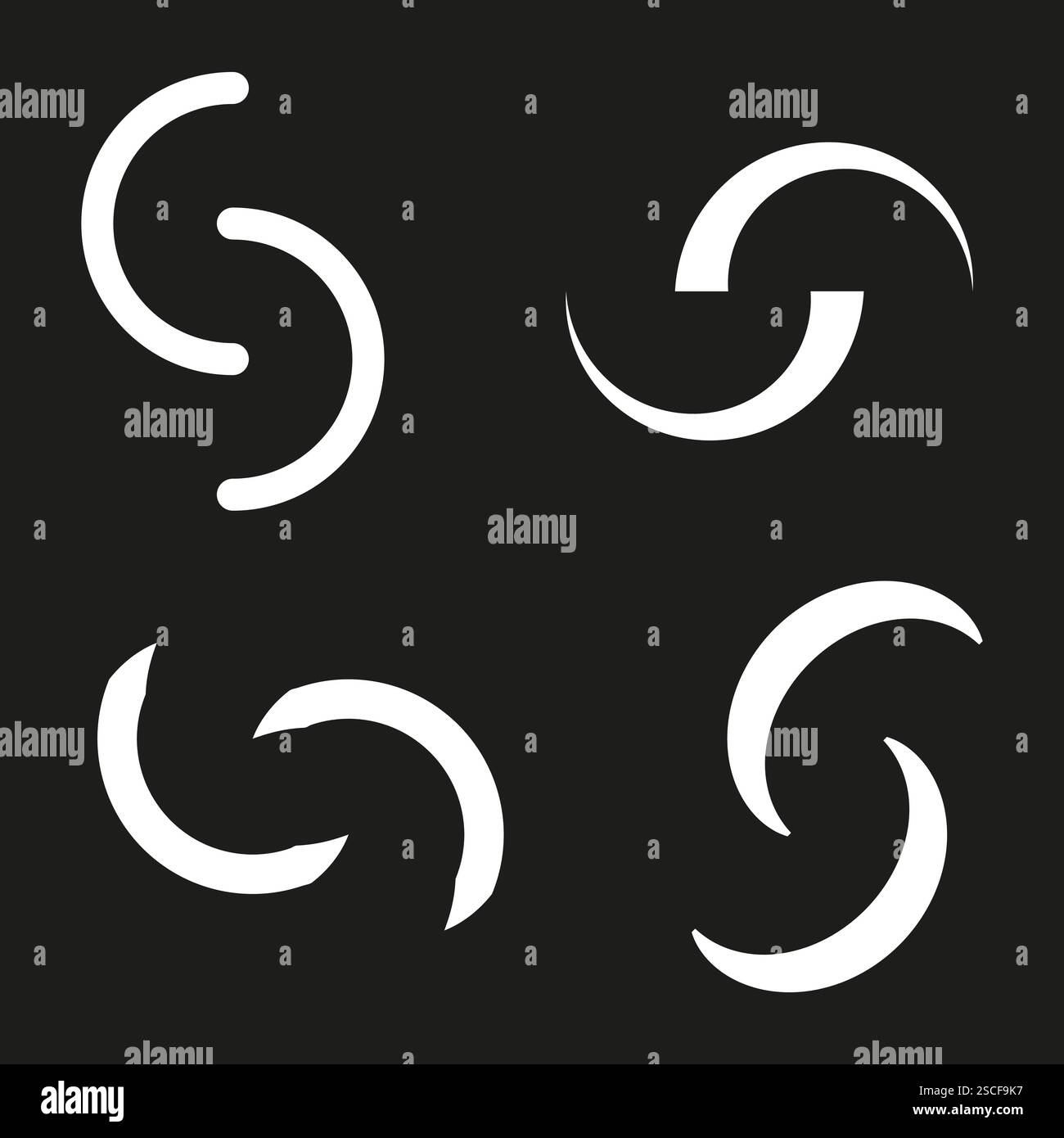 Circular shape icon. Rotating abstract designs. Vector geometric ...