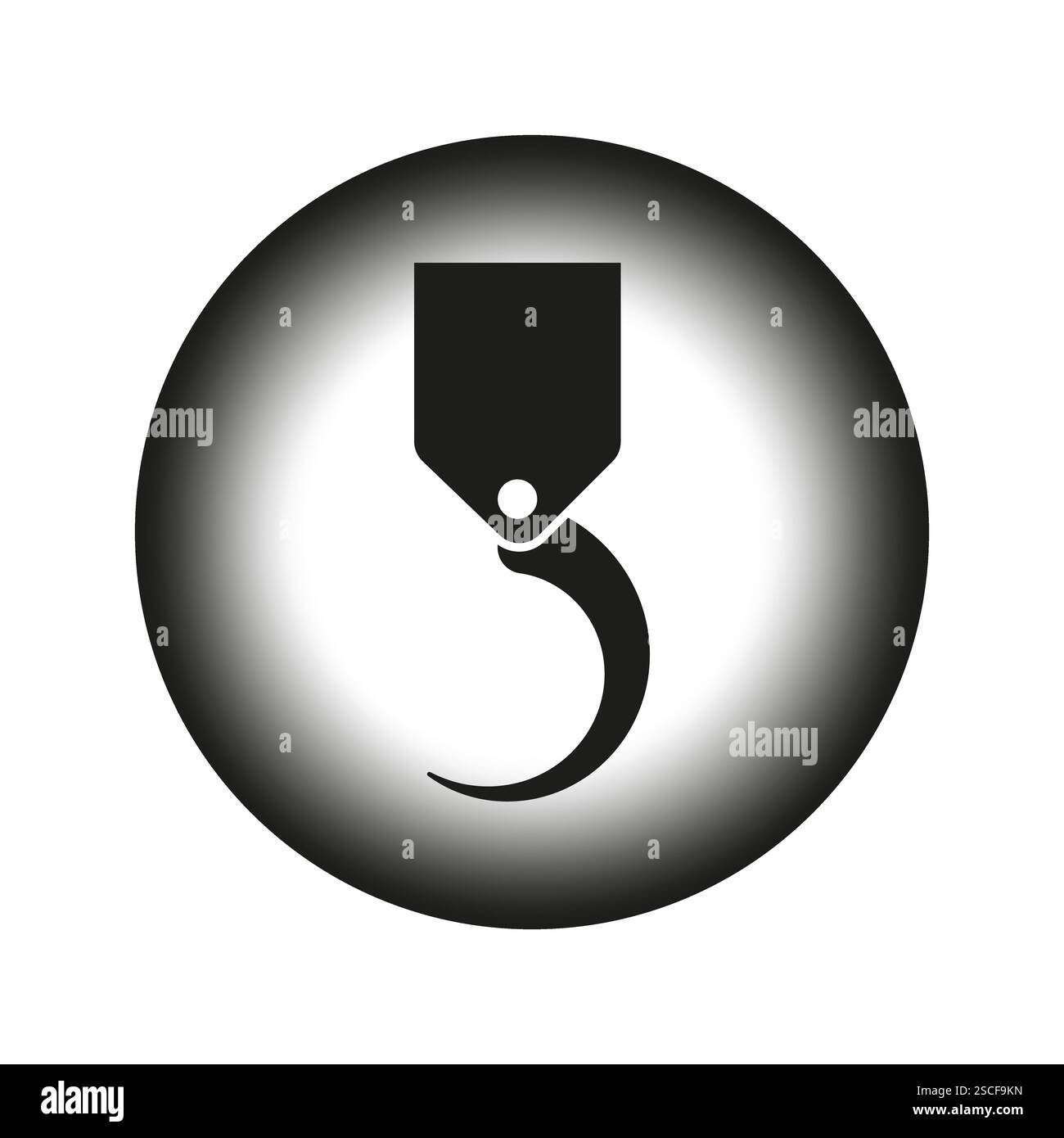 Hook symbol icon. Industrial crane hook. Circular lifting tool. Vector ...