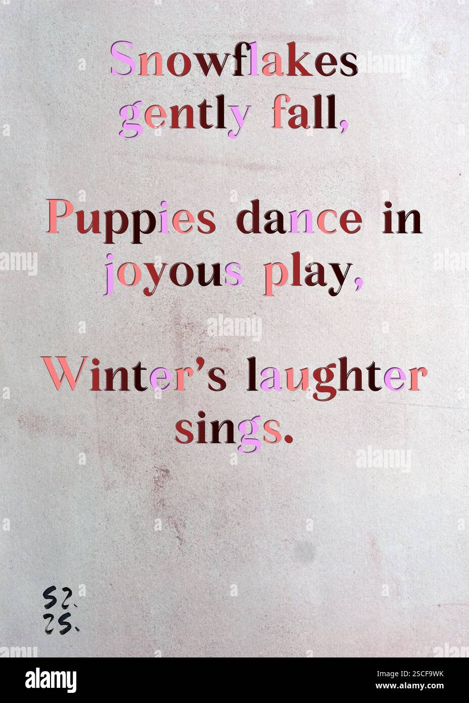 Snowflakes gently fall, Puppies dance in joyous play, Winter's laughter ...