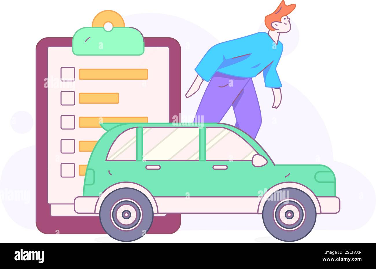 Buy insurance for car flat character vector concept operation ...