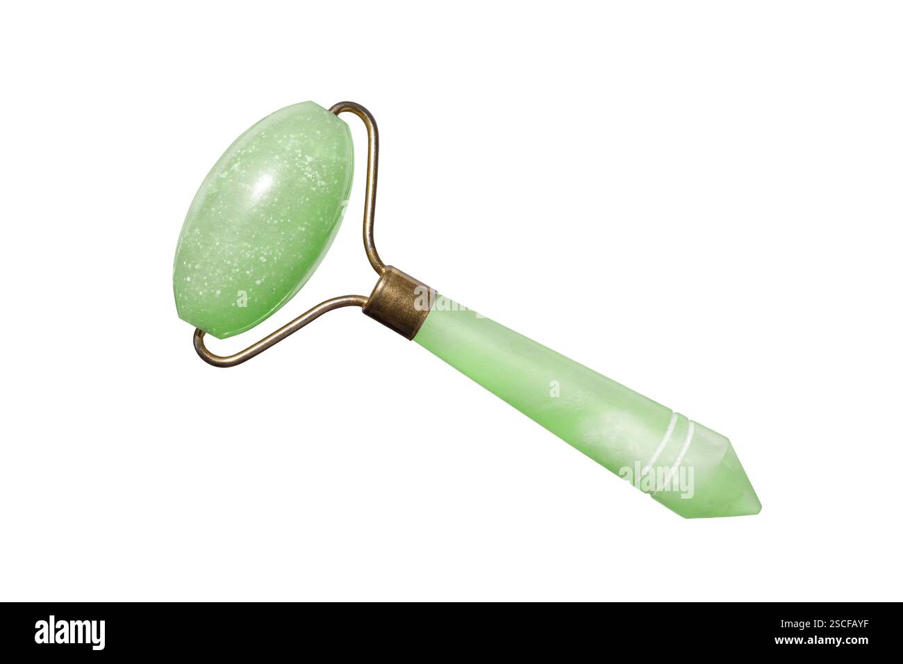 Jade roller face massage tool isolated cutout on white Stock Photo - Alamy