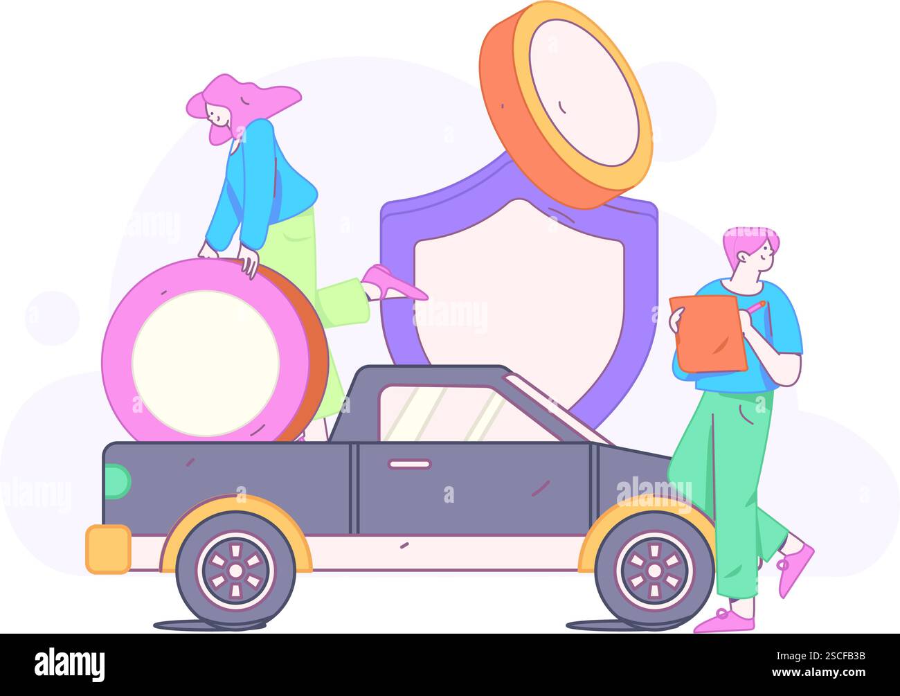 Buy insurance for car flat character vector concept operation ...